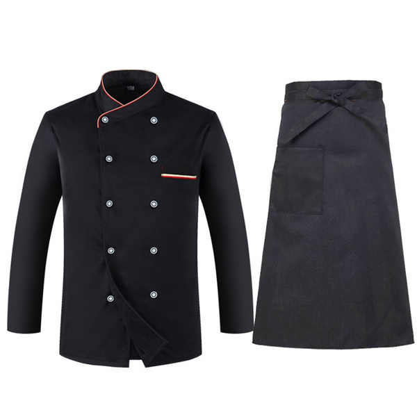 Chef Jacket Long Sleeve Men Women Restaurant Pastry Waiter Uniform ...