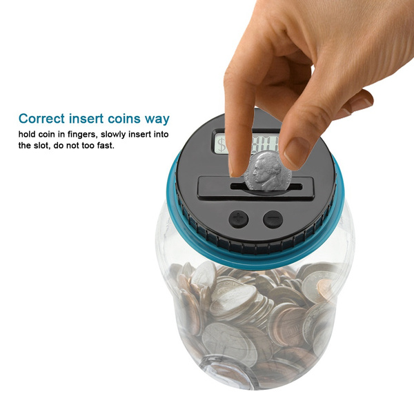 LCD Display Digital Bank Money Box Jar Dollar Counting Box Money Saving ...