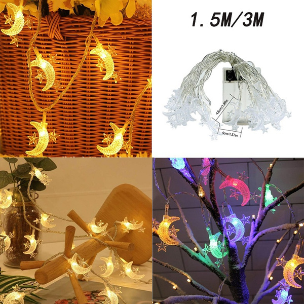 Led star moon lights string INS star moon festival lights decorative ...