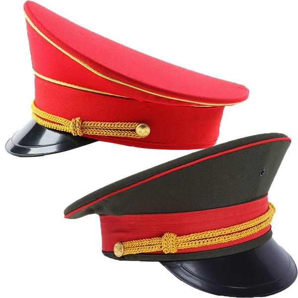 Men Adult Army Hat Captain Performance Cap Soldier Fancy Dress Military ...