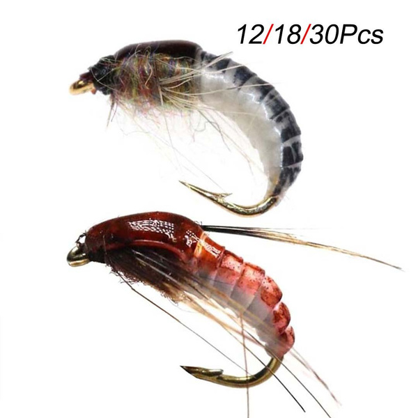 Fishing Lures - 12/18/30Pcs/Box Realistic Nymph Scud Fly for Trout ...