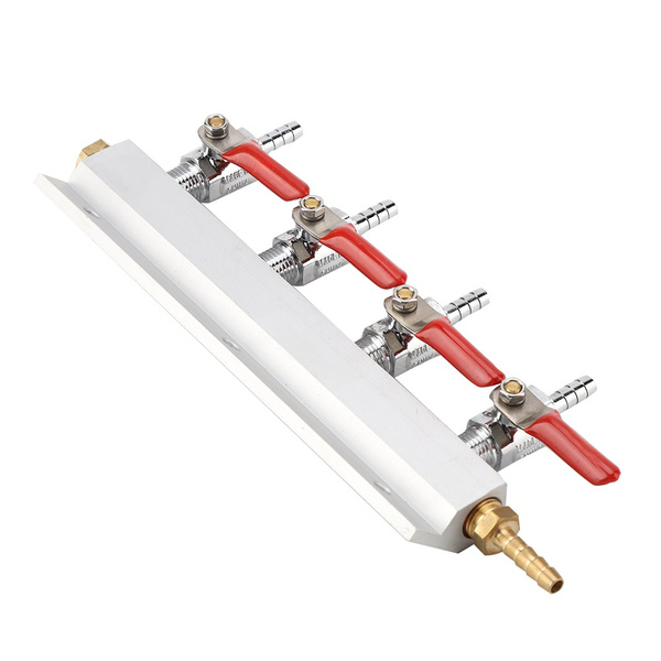 4-Way Splitter CO2 Beer Gas Manifold/Distributor Check Valve Regulator ...