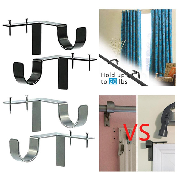 Single Hang Curtain Rod Holders Bracket Into Window Frame Curtain Rod ...