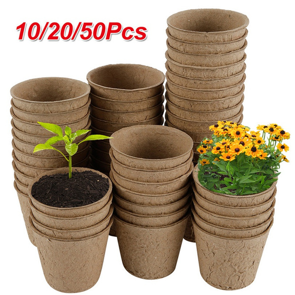 2 Sizes Organic Biodegradable Paper Pots Nursery Pots Peat Pots for ...