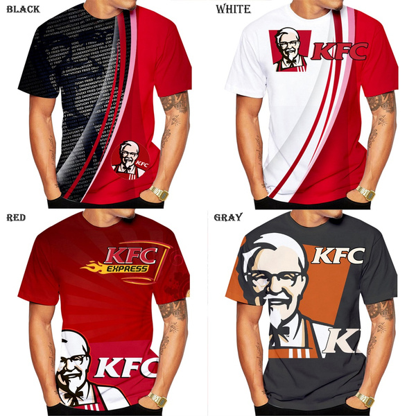 2020 Fashion Cotton O-neck Creative KFC Clothes Short Sleeve Digital 3D ...