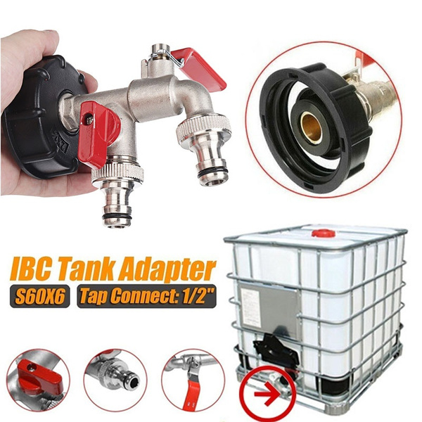 IBC Fuel Tank Connector 1000 Liter Home Garden Water Double Connector ...