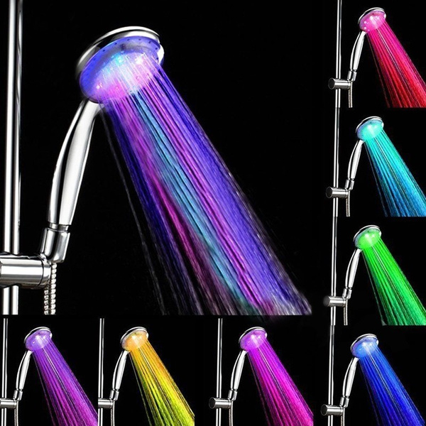 LED 7 Colors Shower Head Water Glow Light Colorful Changing LED Shower ...