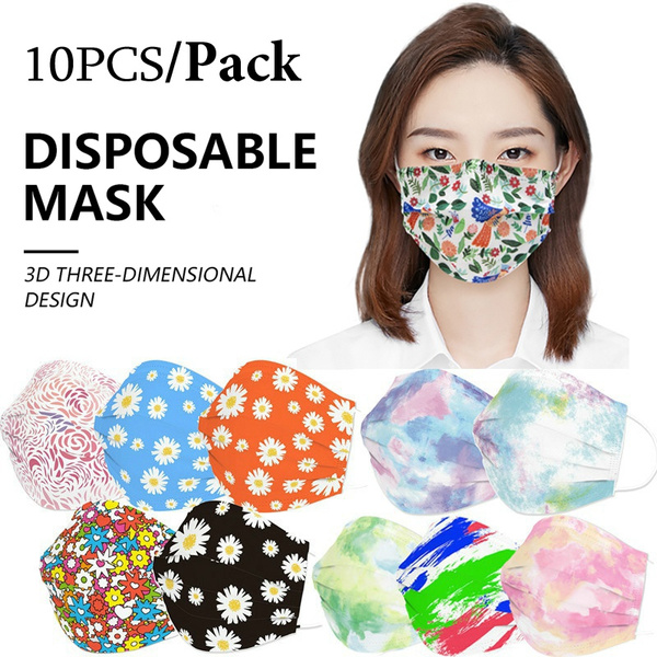 10PCS Unique Disposable Face Mask Special Print Face Mask with Earloops ...
