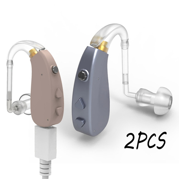 2PCS Rechargeable Hearing Aids Sound Intelligent Acousticon Amplifier ...