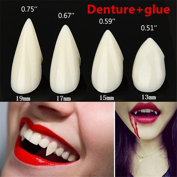 4 Size Halloween Cosplay Vampire Fangs Werewolf Teeth Tooth Fancy Dress ...