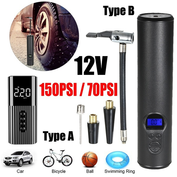 Portable Air Compressor Mini Air Inflator Hand Held Tire Pump With ...
