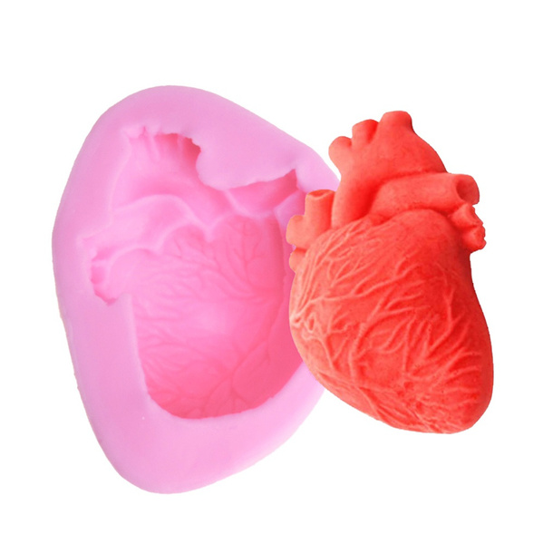 3D Human Heart Shaped Mold Cupcake Molds Halloween For DIY Silicone ...