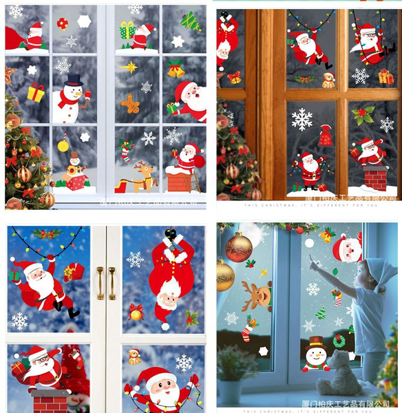19 styles of christmas snowflake decoration window glass Decal ...