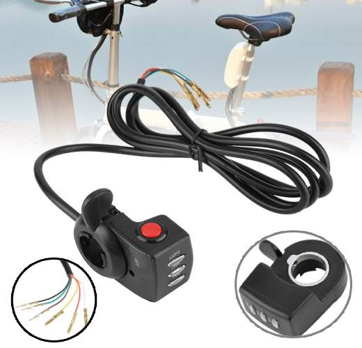 Electric Bike Accelerator | 48V Control Thumb Throttle Assembly for E ...
