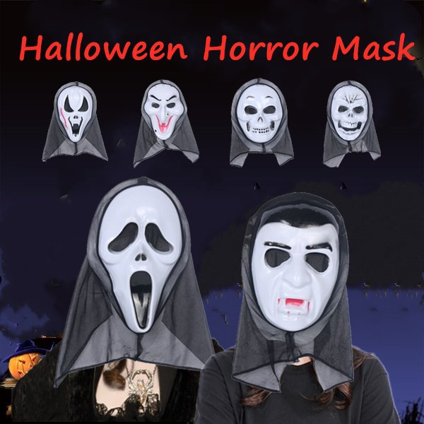 1 PCS Halloween Mask Ghost Mask Horror Mask Headgear Devil Mask Scary ...