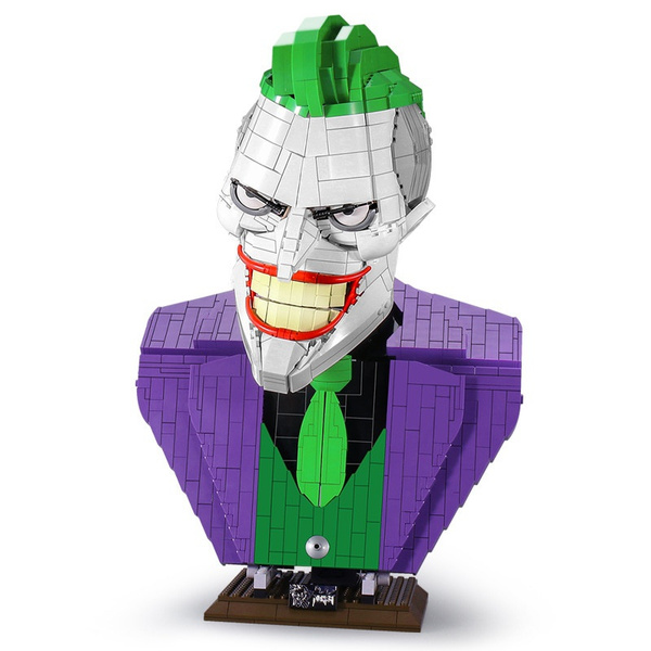 2020 MOC Evil Joker Bust Sculpture Decoration Super Hero Mech Robot ...