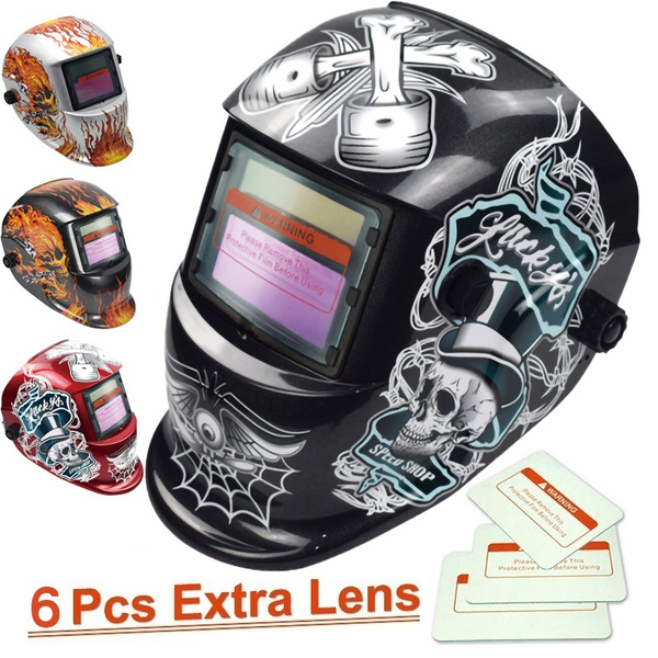 New Auto Darkening Electric Grinding Face Mask Welder Cap Lens Skull ...