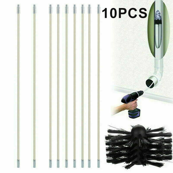 Chimney Sweep Set Sweep Flue Sweeping Brush W/ 9x Rods Set Cleaning ...