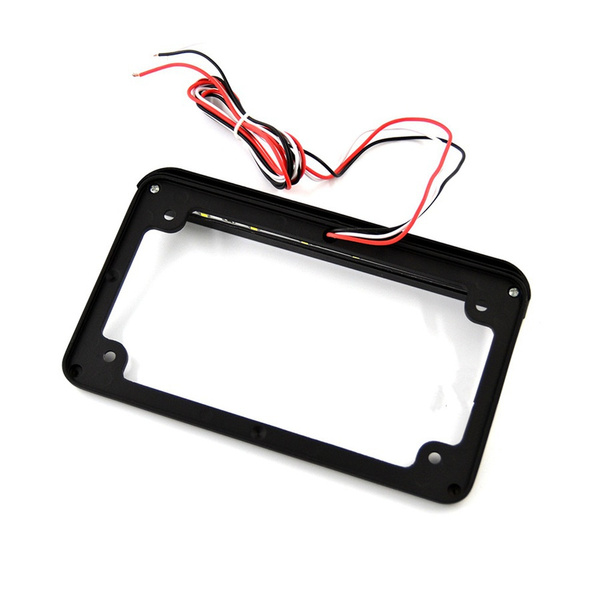 12V LED Motorcycle License Plate Mounting Frame w/ Tail Brake Light for ...