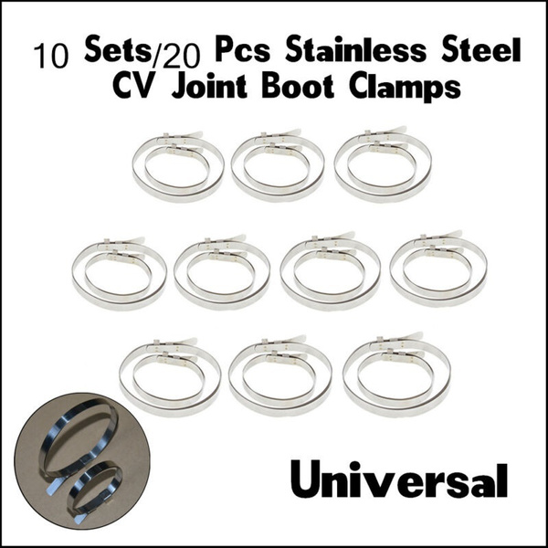 Stainless Steel Universal Drive Shaft Axle CV Joint Boot Clamps Kit 10 ...