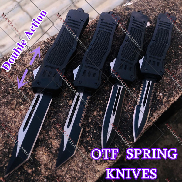 Tactical OTF AUTOMATIC Knives Switch Blade Spring Assist Knife Fixed ...