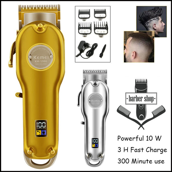 All-metal Barber Professional Hair Clipper Electric Cordless LCD Hair ...