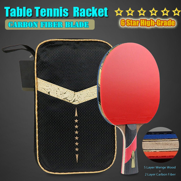 High Quality 6 Star Table Tennis Racket With Case Carbon Ping Pong ...