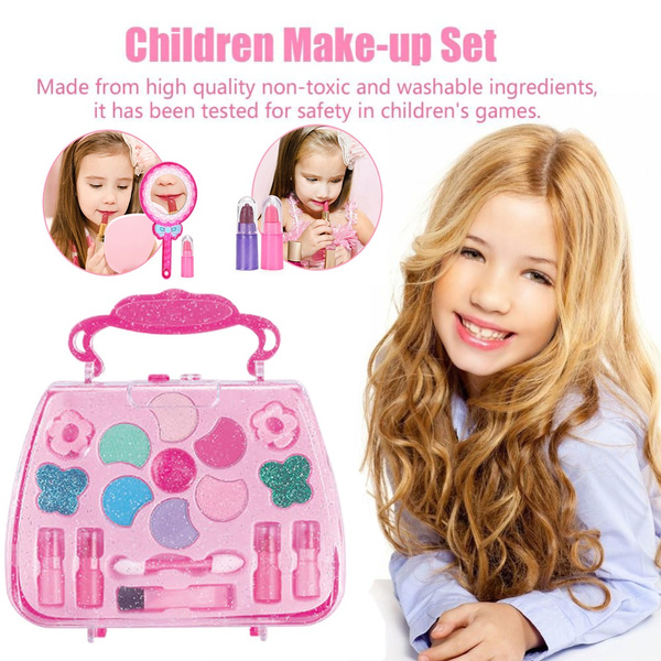 Safe For Girl Preschool Kid Non-toxic Makeup Kit Children Gift Cosmetic ...