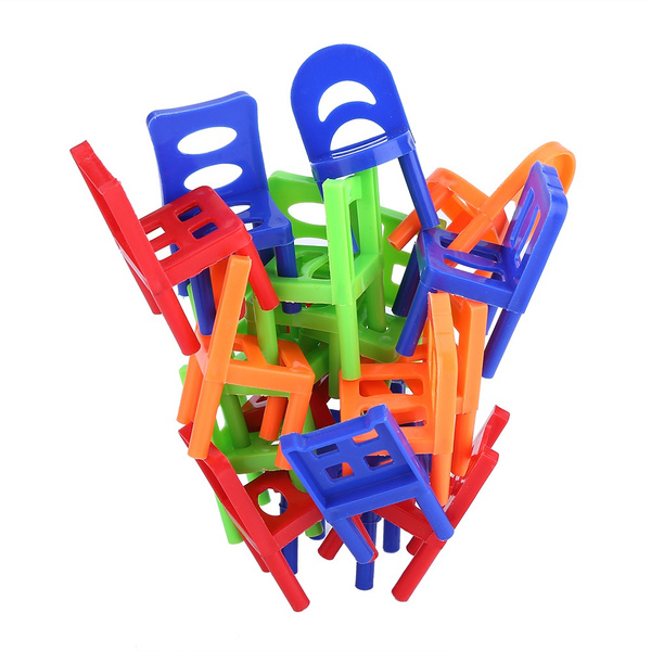 18Pcs/ Set Mini Stacking Plastic Chair Toy Learning Intelligent Toys ...