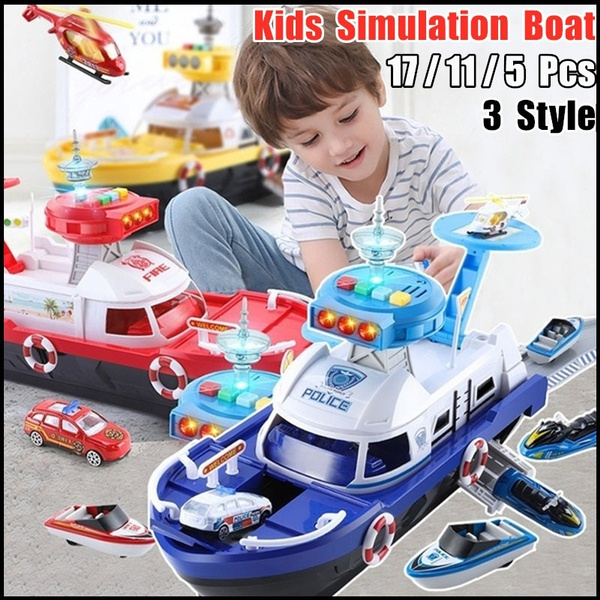 Kids Simulation Boat Track Inertia Children's Toy Music Story Ship ...