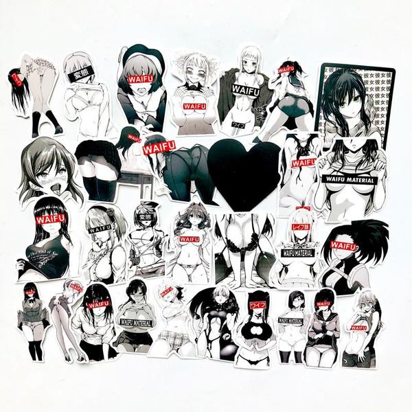 30pcs Waifu Material Vinyl Decal Sticker Suitcase Laptop Car Truck