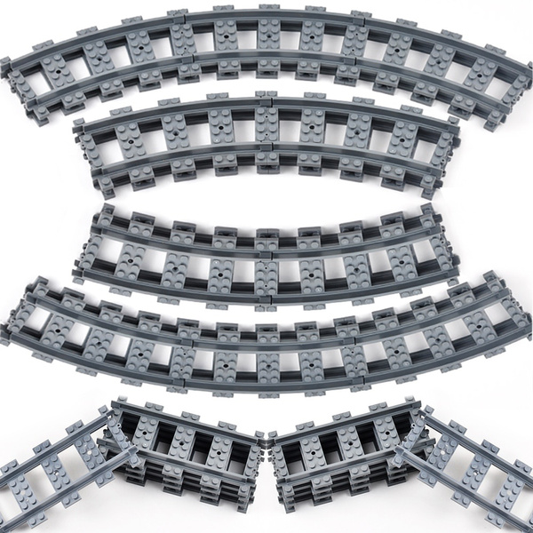 Trains Rails Flexible Track Rail Straight Curved Building Blocks Set ...