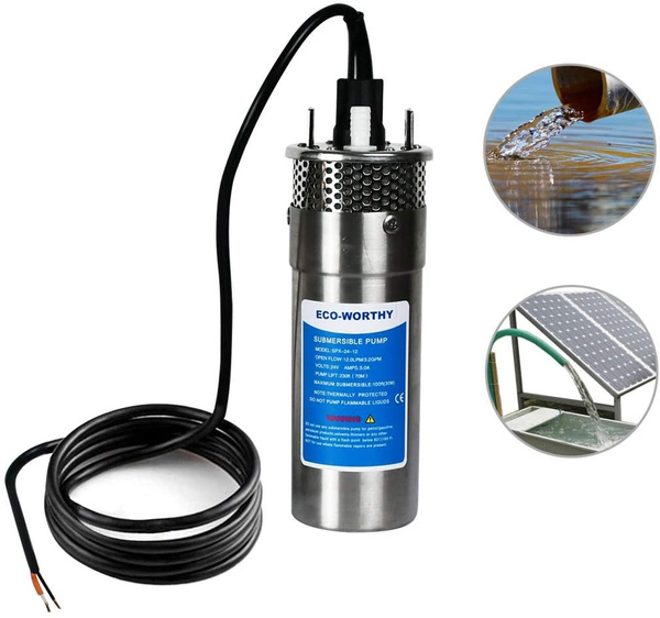 ECO-WORTHY 24V Stainless Steel Shell Submersible Water Pump 3.2GPM 4 ...