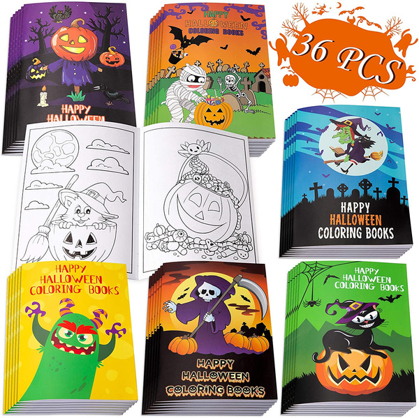 36PCS Halloween Coloring Books Party Favors for Kids - Hallowmas Treat ...
