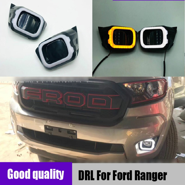 2PCS LED Daytime Running Light For For Ford Ranger T8 2019 2020 Yellow ...