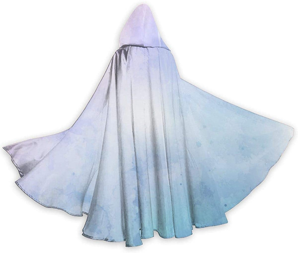 Pastel Light Abstract Halloween Cloak Fancy Hooded Cape with Drawstring ...