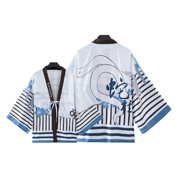 Japan Anime Halloween Iguro Obanai Cosplay Costume Chiffon Jacket Haori ...