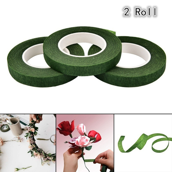 30 Yard 12mm Self-adhesive Green Paper Tape Floral Stem for Garland ...