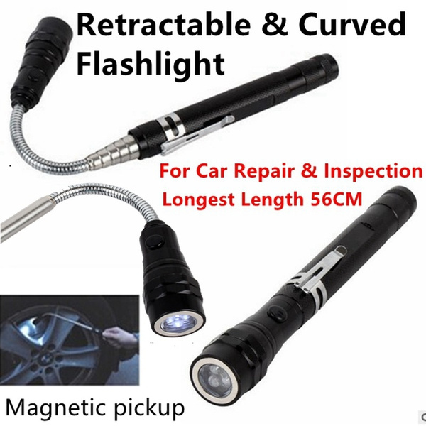 56CM LED Retractable Flashlight Dual Magnet Inspection Car Picker ...