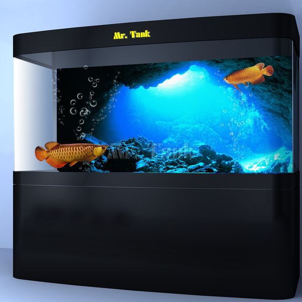 3D Effect Underwater Sunlight Rays Cave Aquarium Background Sticker ...