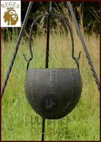 Original Riveted steel cauldron 10 litres Medieval Cosplay Templar ...