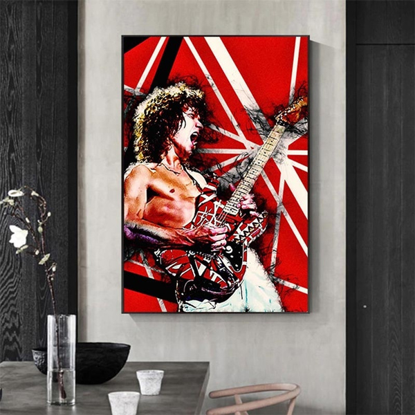HD Printing Modern Home Frescoes Eddie Van Halen Painting Mural Art ...