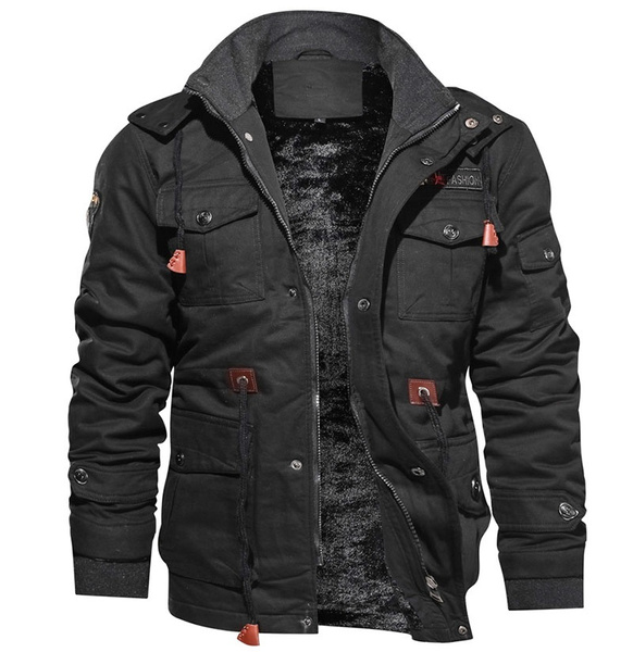 Autumn and Winter Fashion Mens Miliatry Patch Warm Jacket Tactical Us ...