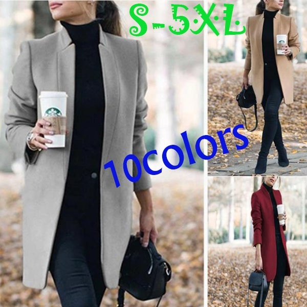 New style ladies autumn and winter long coat women 2021 plus size long ...