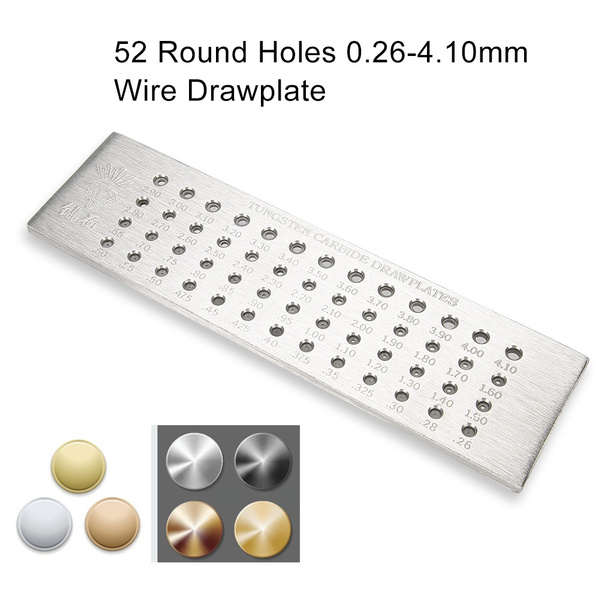 52 Round Holes 0.26-4.10mm Tungsten Carbide Wire Drawplate for Jewelry ...