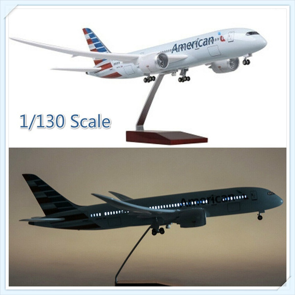 1/130 Scale Rechargeable Led Plane Model Toy American Airlines Boeing ...
