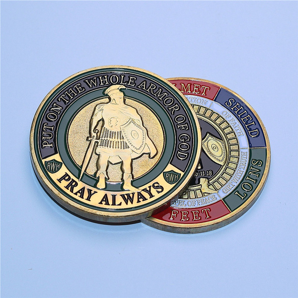 Gold Plated Put On The Whole Armor Of God Commemorative Challenge Coin ...