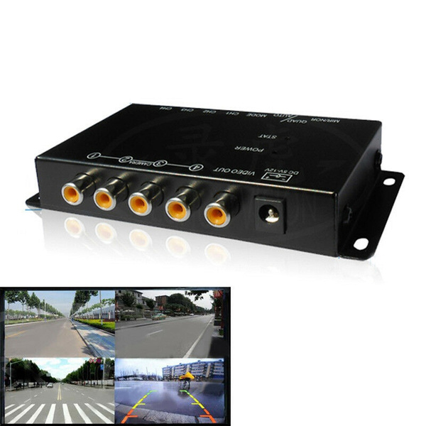 4-Way Car Cameras Image Switch Combiner Box IR Video Control 360 Degree ...