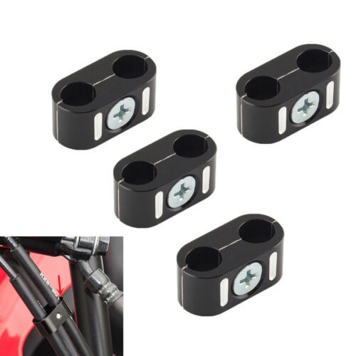 4x 8MM Motorcycle Brake Line Throttle Cable Clip Hose Clamp Separator ...