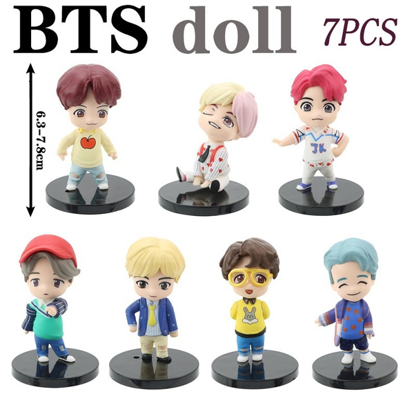 7 PCS/Set Kpop Bts Bangtan Boys PVC Mini Figure Doll BT21 POPS Figure ...